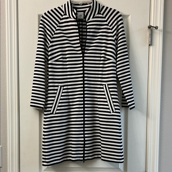 CAbi | Jackets & Coats | Cabi Black And White Striped Jacket | Poshmark